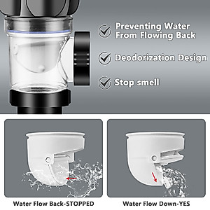 No Need Tools Easy Install Bathroom Sink Drain Kit, 3 in 1 Plumbing, Fits for 1-1/4'' & 1-1/2'' Drain Hole, RV Bathroom Sink Drain Strainer Cover Stopper p trap Flex-drain Drainage Pipe Drain Pipe