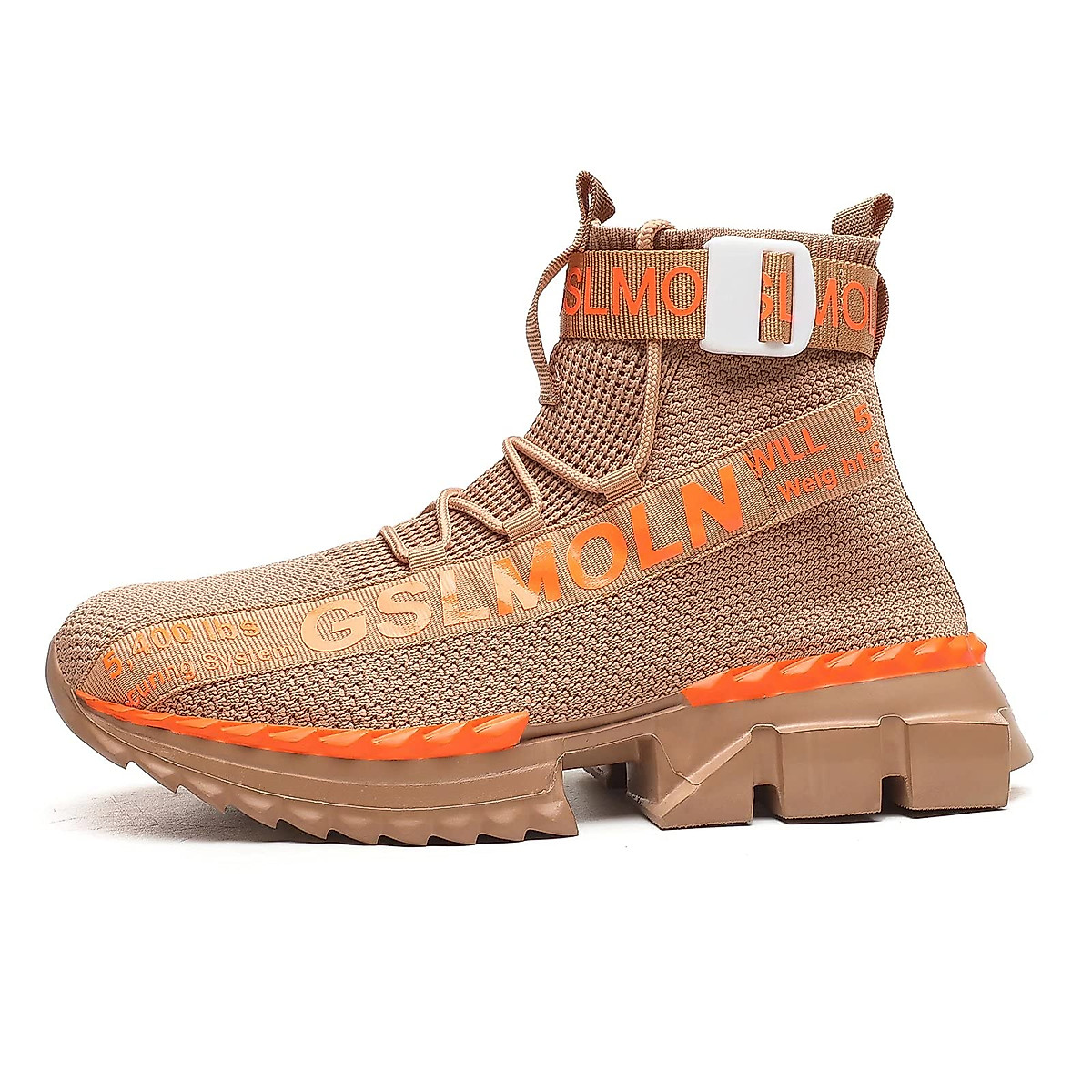 Jakcuz Women's Running Shoes Ladies Slip on Tennis Walking Sneakers Lightweight Breathable Comfort Work Gym Trainers Stylish Shoes Brown Sneakers Women Size 11 Men Size 10