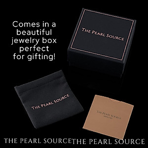 THE PEARL SOURCE 14K Gold 8-8.5mm AAA Quality Round Genuine White Akoya Cultured Pearl Leverback Earrings for Women