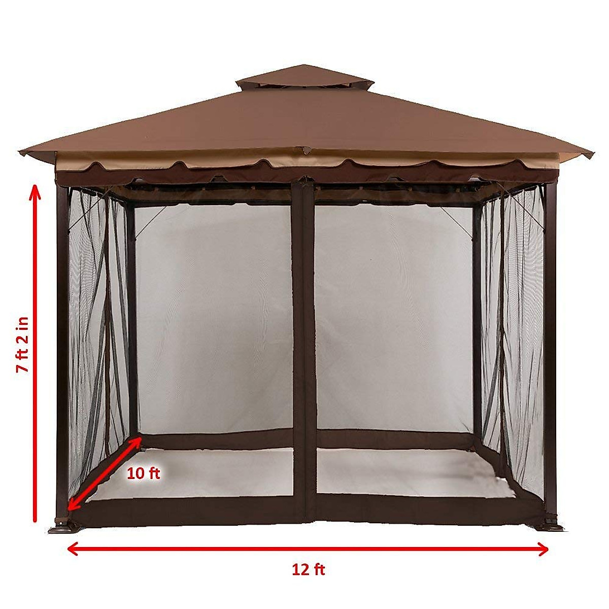 Keep Mosquitoes Out of Your 10 x 12 Gazebo with This Four Panel Pack of Easy to Netting with Zippers