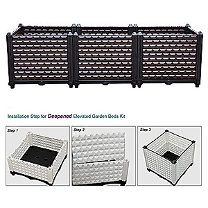 tonchean Deepened Raised Garden Beds Kit Raised Planter Bed Raised Plant Containers Plastic Planter Grow Box for Fresh Vegetables, Herbs, Flowers & Succulents, Deepened.47.24 x 15.75 x 14.17 Inch