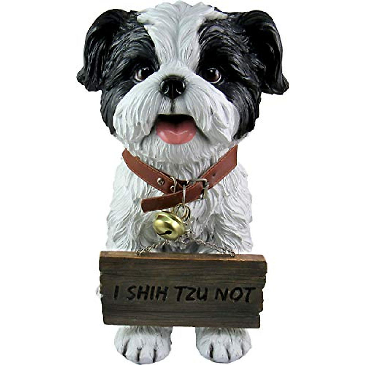 DWK Front Porch Dog Outdoor Welcome Sign Decorative Statue | Cute Dog Welcome Sign for Front Porch Standing | Decorative Garden Statues - Shih Tzu