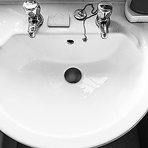 Stainless Steel Basin Sink Drain Stopper Up Drain with Overflow Slotted Washbasin Sink Plug Vanity Sink Waste Drainer (A)