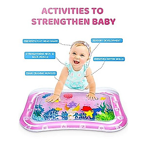 SEPHIX Baby Stuff for Newborn Toys 0-3-6-12 Months Girls Gifts, Infant Toys 0-6 Months Crawling Inflatable Water Tummy Time Mat, Montessori Activity Center for Babies Development Toys 6 to 12 Months