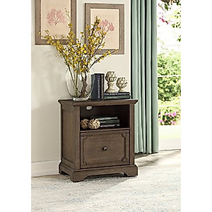 Homelegance Lateral File Cabinet with Casters, Antique Gray
