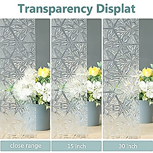 SUNBABY Window Film Privacy Decorative: 3D Window Privacy Film Stained Glass Window Film Frosted Glass Window Film Sun Blocking (17.5 * 78.7 Inch)