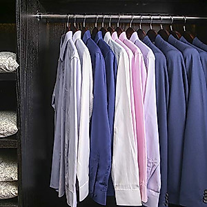 JS HANGER Wooden Suit Hangers, 6 Pack Extra-Wide Shoulder Wood Coat Hangers with Non Slip Pant Bar, Extra Smooth and Splinter Free Retro Finish