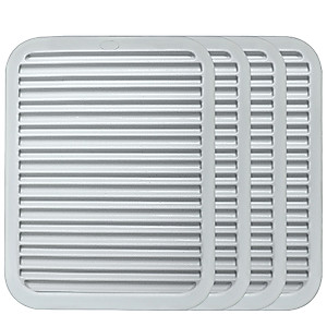 TOPULORS 3 PCS Silicone Trivets for Hot Pots and Pans 9"x12" Heat Resistant Mat Hot Pads for Kitchen Quartz Countertops - Dish Drying Mat Non-Slip Potholders Pot Holders Trivets for Hot Dishes - Gray