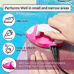 Honoson 10 Pcs Mini Craft Iron Heat Mini Iron Craft Press Small Iron for Crafts Perler Beads Iron Craft Iron with Charging Base Accessories for Bead Patch DIY Shoe T Shirts Heat Transfer Vinyl Project