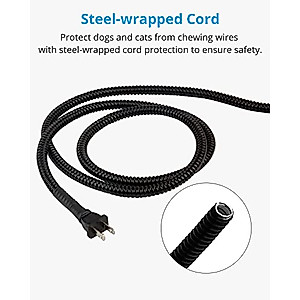 NICREW Pet Heating Pad for Dogs and Cats, Heated Pet Mat with Steel-Wrapped Cord and Soft Fleece Cover, 17.7 x 15.7 Inch, 30 Watts