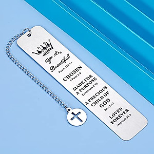 Inspirational Christian Bookmark Gifts for Women Bible Verse Bookmark for Girls Daughter Book Lovers Birthday Christmas Stocking Stuffers for Female Friend Sister Baptism Religious Church Bulk Gifts