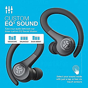 JLab Go Air Sport - Wireless Workout Earbuds Featuring C3 Clear Calling, Secure Earhook Sport Design, 32+ Hour Bluetooth Playtime, and 3 EQ Sound Settings (Graphite/Black)