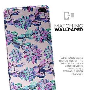 DesignSkinz Watercolor Cactus Succulent Bloom V16 Protective Vinyl Decal Wrap Skin Cover Compatible with The Samsung Galaxy S20 (Screen Trim & Back Glass Skin)