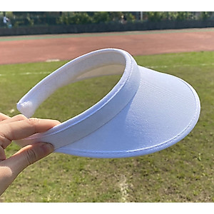 2 Pack Sun Visor Hats Women Men Clip-On Wide Brim Visors Adjustable UV Protection Sunhat Outdoor Sports Golf Tennis Travel Beach Summer Cap White