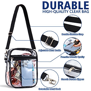 Wreiynn Clear Bag Stadium Approved - Clear Purse Bag with Adjustable Strap, Clear Concert Bag for Women Sports Events