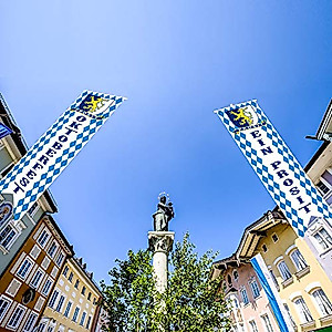 Oktoberfest Decorations Bavarian Check Flag Oktoberfest Banner Sign Oktoberfest Porch Welcome Banner Sign for German Theme Party Oktoberfest Parade Decoration Beer Festival Party Accessories