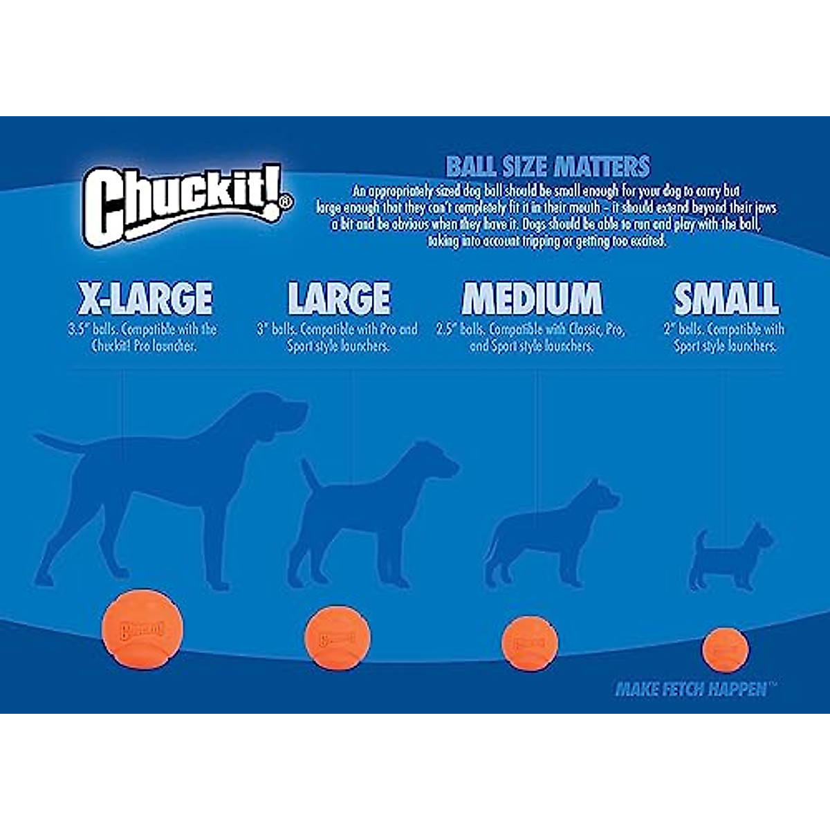 Chuckit! Medium Fetch Ball 2.5", 2 Pack (Colors Vary)