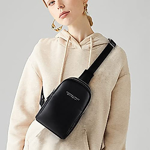 Aeeuqe Sling Bags for Women Small Travel Sling Backpack Purse PU Leather Crossbody Chest Bag Casual Daypack for Girls Pink