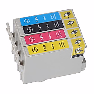 Hilitand 4PCS Ink Cartridge Smoothly Ink Output Large Capacity 4 Colors BK C M Y Cartridge Combo Pack for Printer Accessories (T0561/T0562/T0563/T0564)