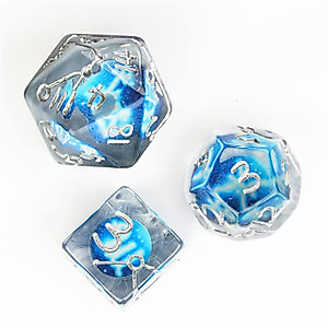 Twelve Blue Constellation DND Resin Dice Set for Dungeons and Dragons, D&D, D20, D and D, Polyhedral Resin Dice, Dungeons and Dragons Gifts, Accessories