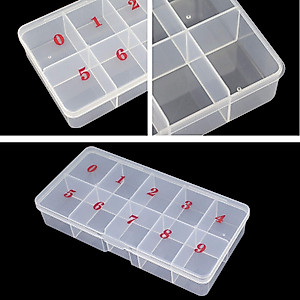Chistepper 4 Pack Plastic Storage Boxes Empty False Nail Storage Boxes Nail Art Tips Storage Grid Boxes