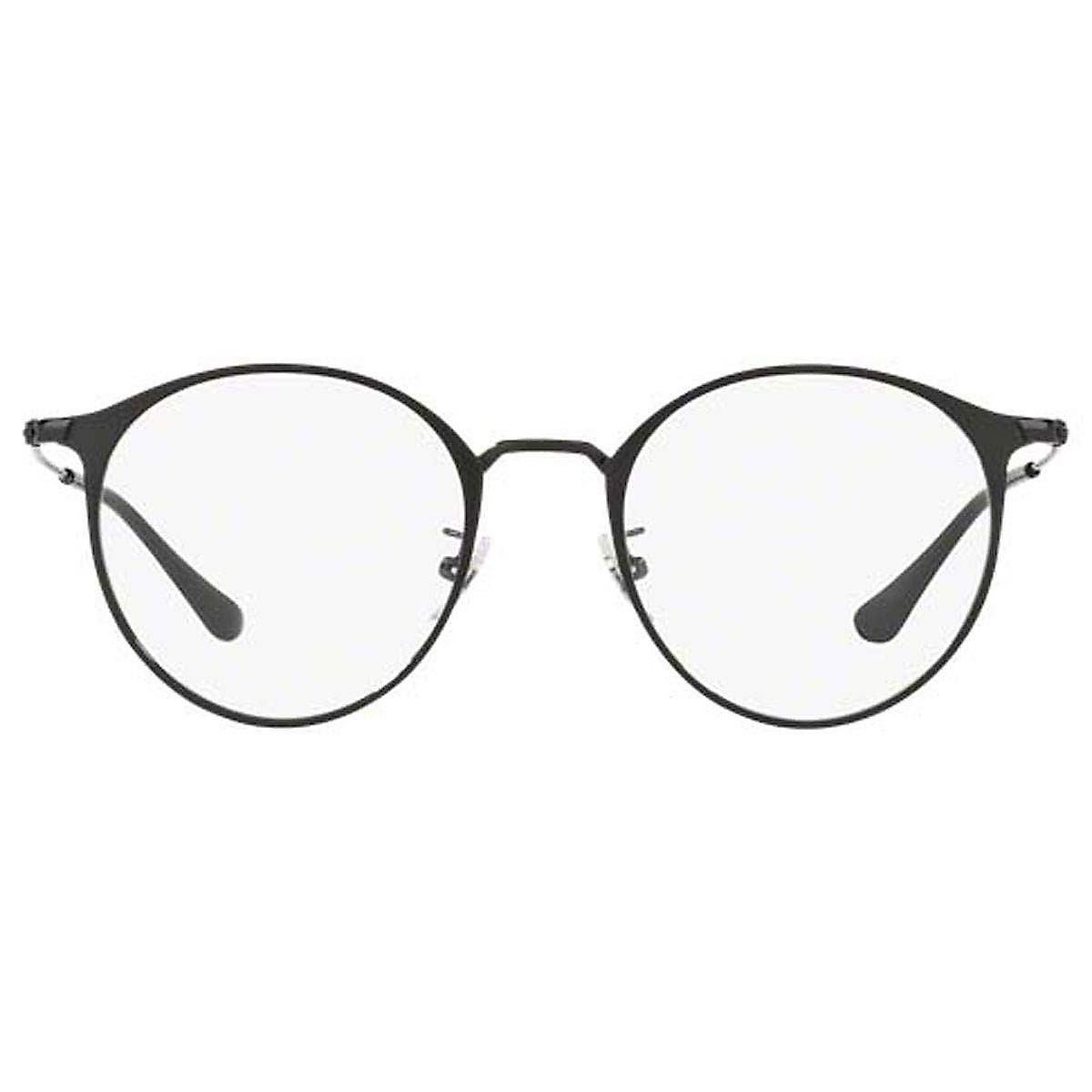 Ray-Ban RX6378F Low Bridge Fit Round Prescription Eyeglass Frames, Matte Black On Black/Demo Lens, 51 mm