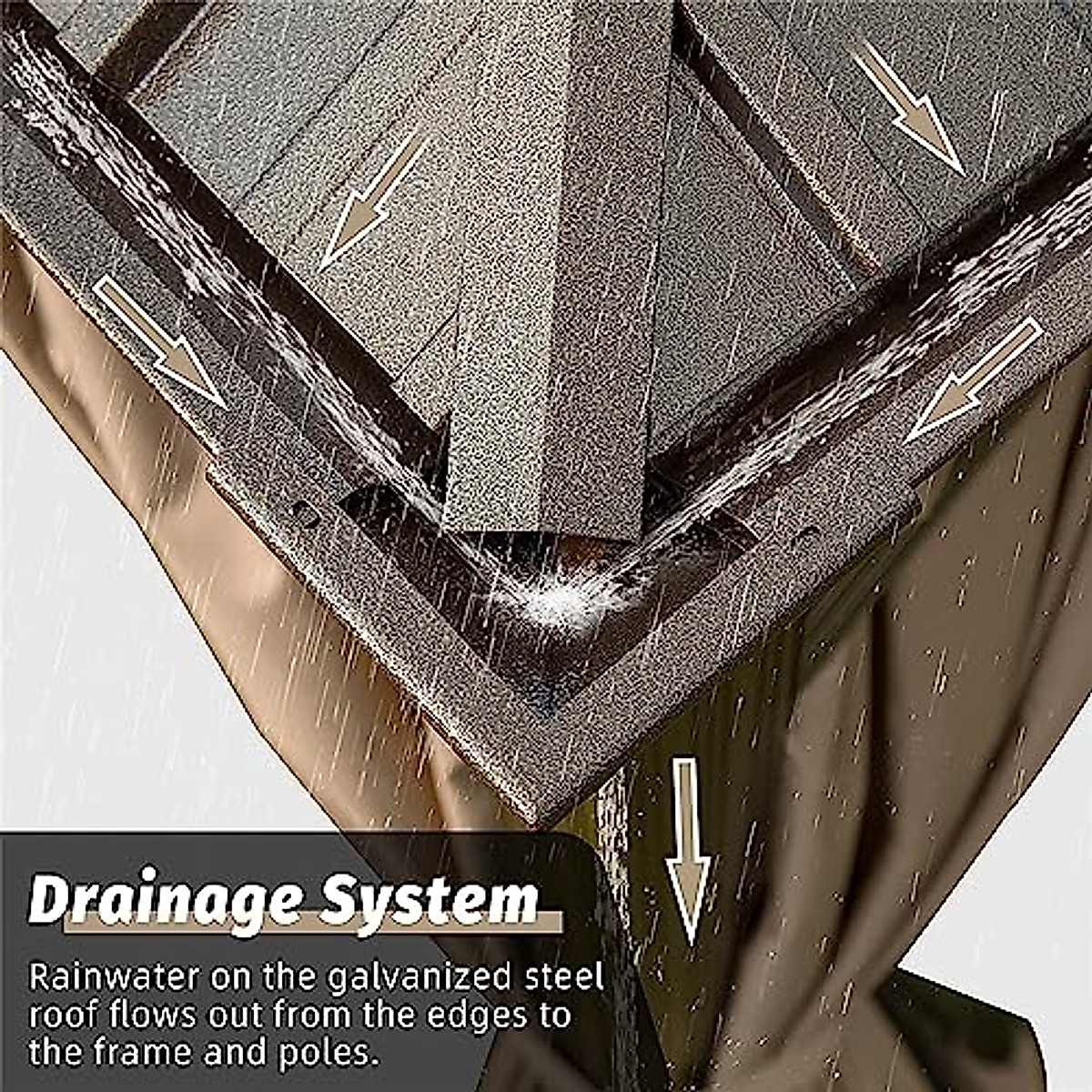 Evedy 12x12FT Hardtop Gazebo,Outdoor Permanent Pavilion with Curtains&Netting,Outdoor Metal Gazebos,Outdoor Aluminum Frame Canopy with Galvanized Steel Double Roof for Patios Deck Backyard,Lawn(Brown)