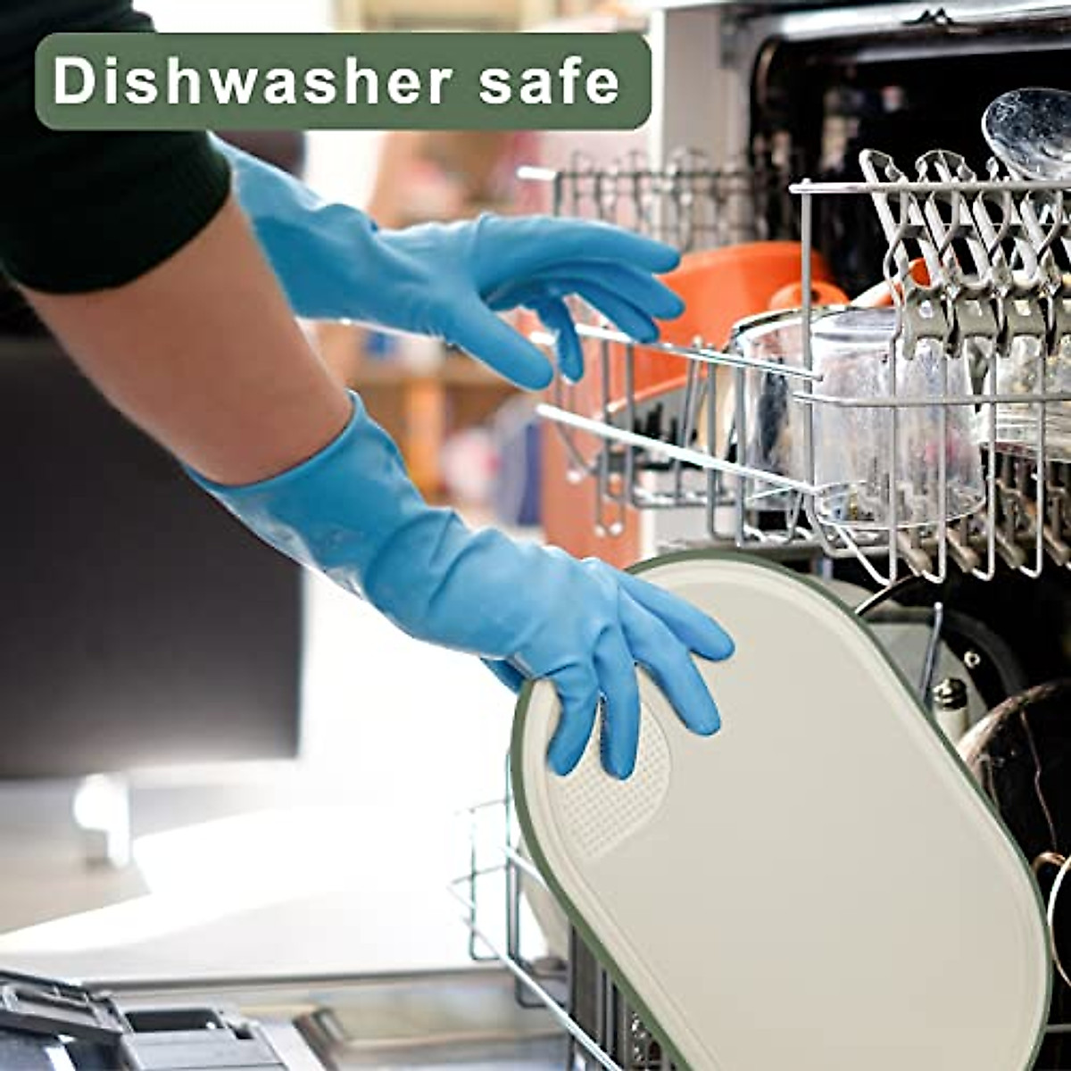 JiaQi Plastic Cutting Board Set of 3 with Juice Grooves and Storage Stand ,Dishwasher Safe, Non-slip,Multiple Color