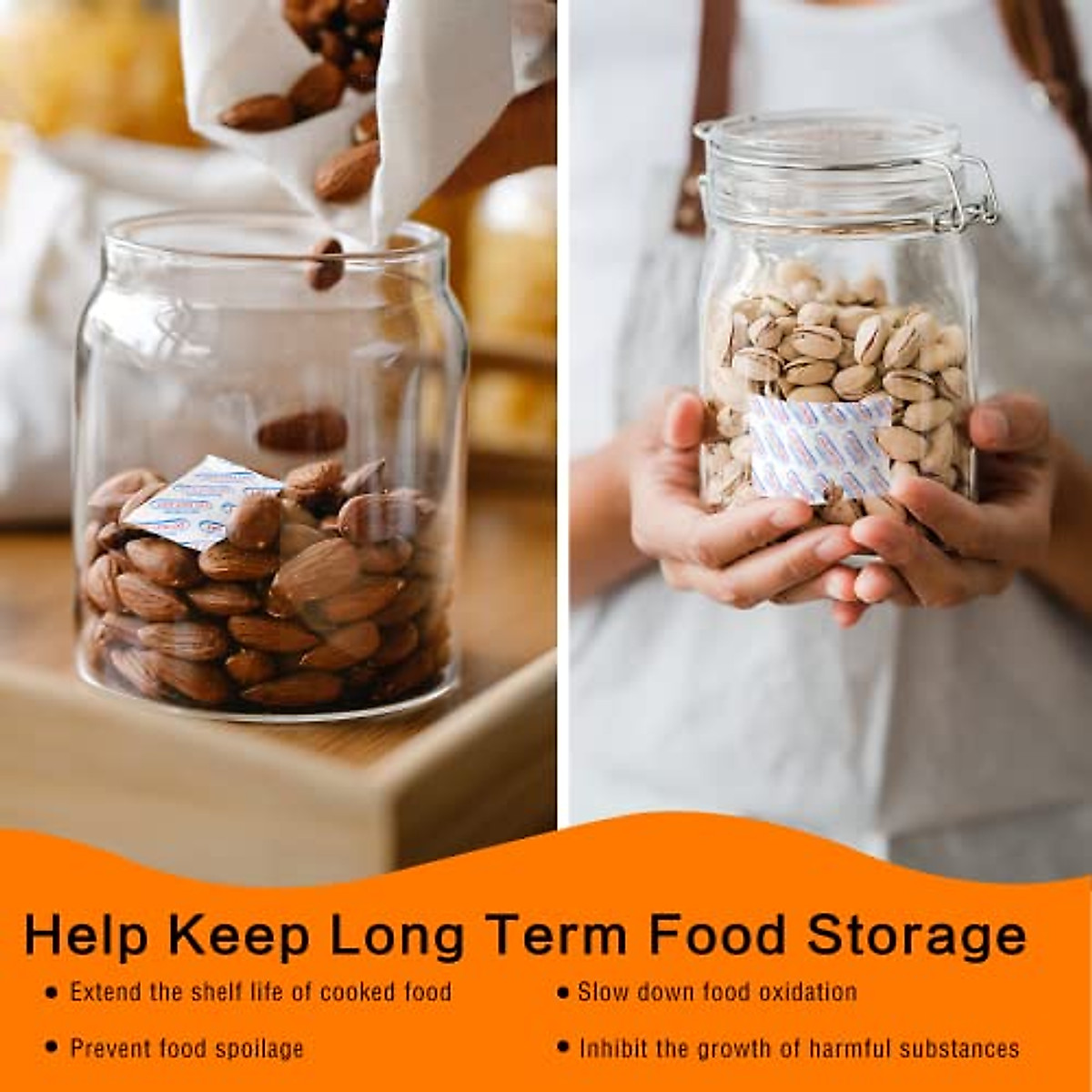 Medlladle 500cc Food Grade Oxygen Absorbers 100 Count 10 Pack Individually Sealed for Long Term Food Storage & Survival for Canning, Vacuum Bags,Mason Jars, Harvest Right Freeze Dryer, Dehydrated