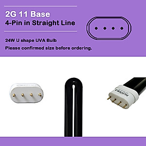 Dameiol 24W B24B Replacement Black Bulb Light Compatible for Stinger BK300,BK310,BK500,BK510. 10.25Inch Length BL lamp-2PACK