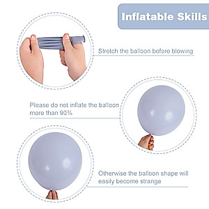 RUBFAC 129pcs Retro Blue Balloons Different Sizes 18 12 10 5 Inch Latex Dusty Blue Balloon Garland Arch for Party Decoration Gender Reveal Graduation Birthday Wedding Anniversary Baby Shower Party