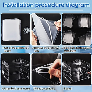 Maitys 4 Tier File Organizer Acrylic Desk Organizer for Letter A4 Clear Stackable Acrylic Paper Organizer Multiple Holder Acrylic File Storage for Office Home School