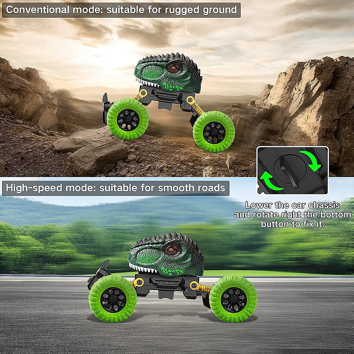 Dinosaur Toys for Kids 3-5 Toys for 3 Year Old Boys - 4 Drive Toys for 5 Year Old Boys Cars for Kids Toys for 4 Year Old Boys Gifts for 2 3 4 5 6 Year Old Boys Toys Birthday Gift