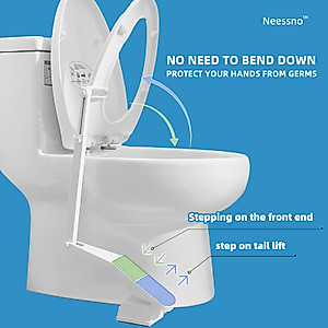 Neessno Toilet Seat Lifter Foot Pedal, Touch Free Toilet Seat Lift，Prevent Dirty Hands Easy Application, and Strong Double-Sided Waterproof Adhesive