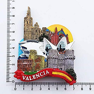 Valencia Spain 3D Fridge Magnet Travel Souvenir Gift Collection,Home & Kitchen Decoration Magnetic Sticker Valencia Refrigerator Magnet