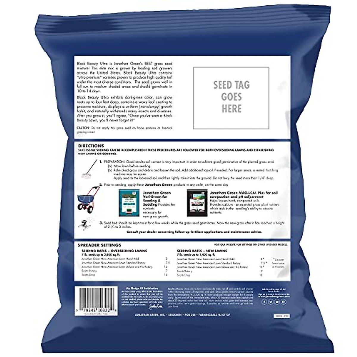 Jonathan Green (10322) Black Beauty Ultra Grass Seed - Cool Season Lawn Seed (7 lb)