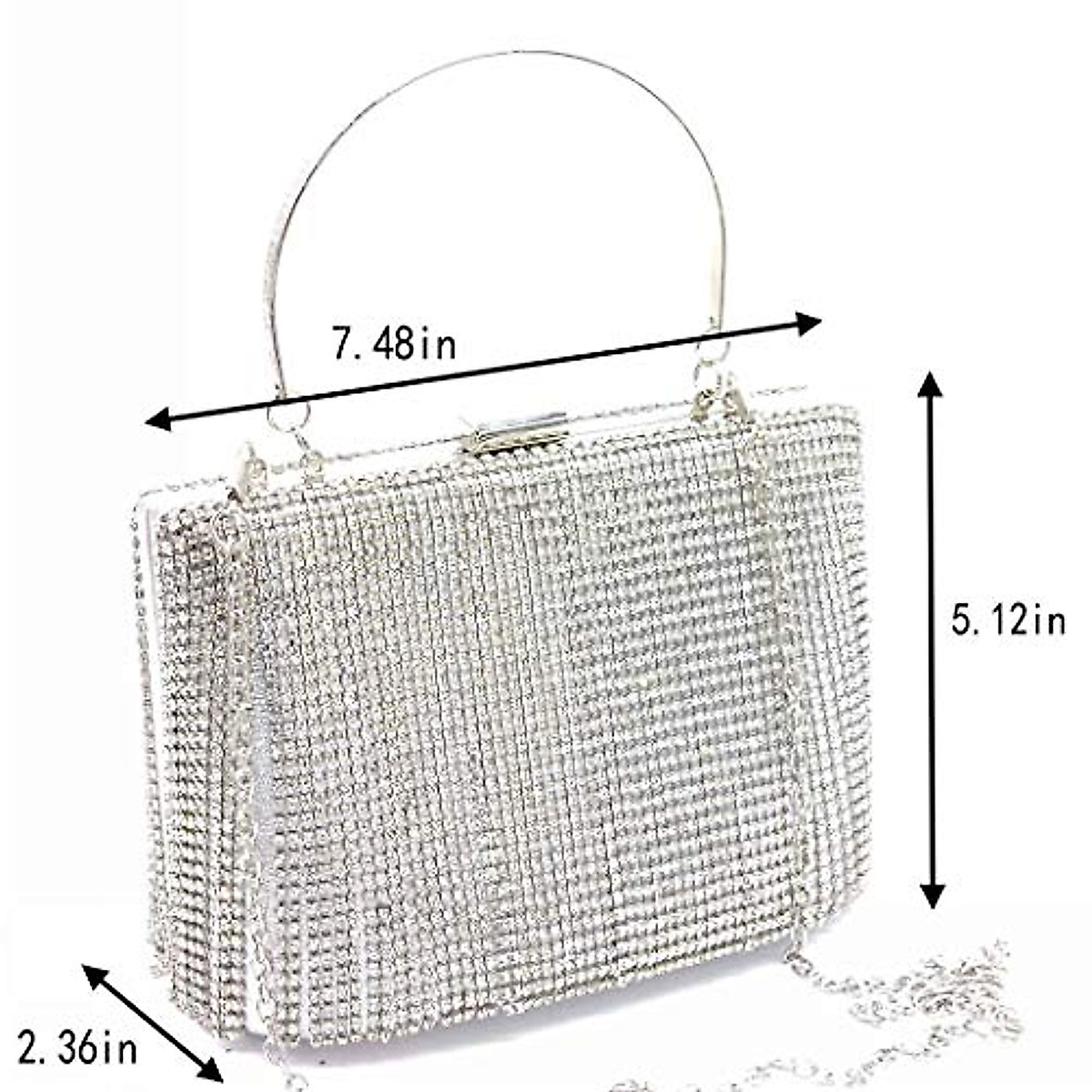 RomanticDesign Rhinestone Evening Bag Clutch Purses for Women Cocktail Party Wedding Glitter Handbag Clutches