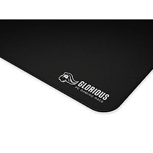 Glorious Mouse Mat/Pad - Large, Wide (XXL Extended) Black Cloth Mousepad, Stitched Edges | 18inx36in (G-XXL)