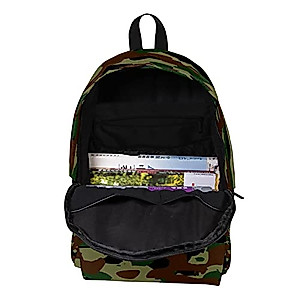 VBFOFBV Unisex Adult Backpack with for Travel Work, Classic Green Camo Pattern