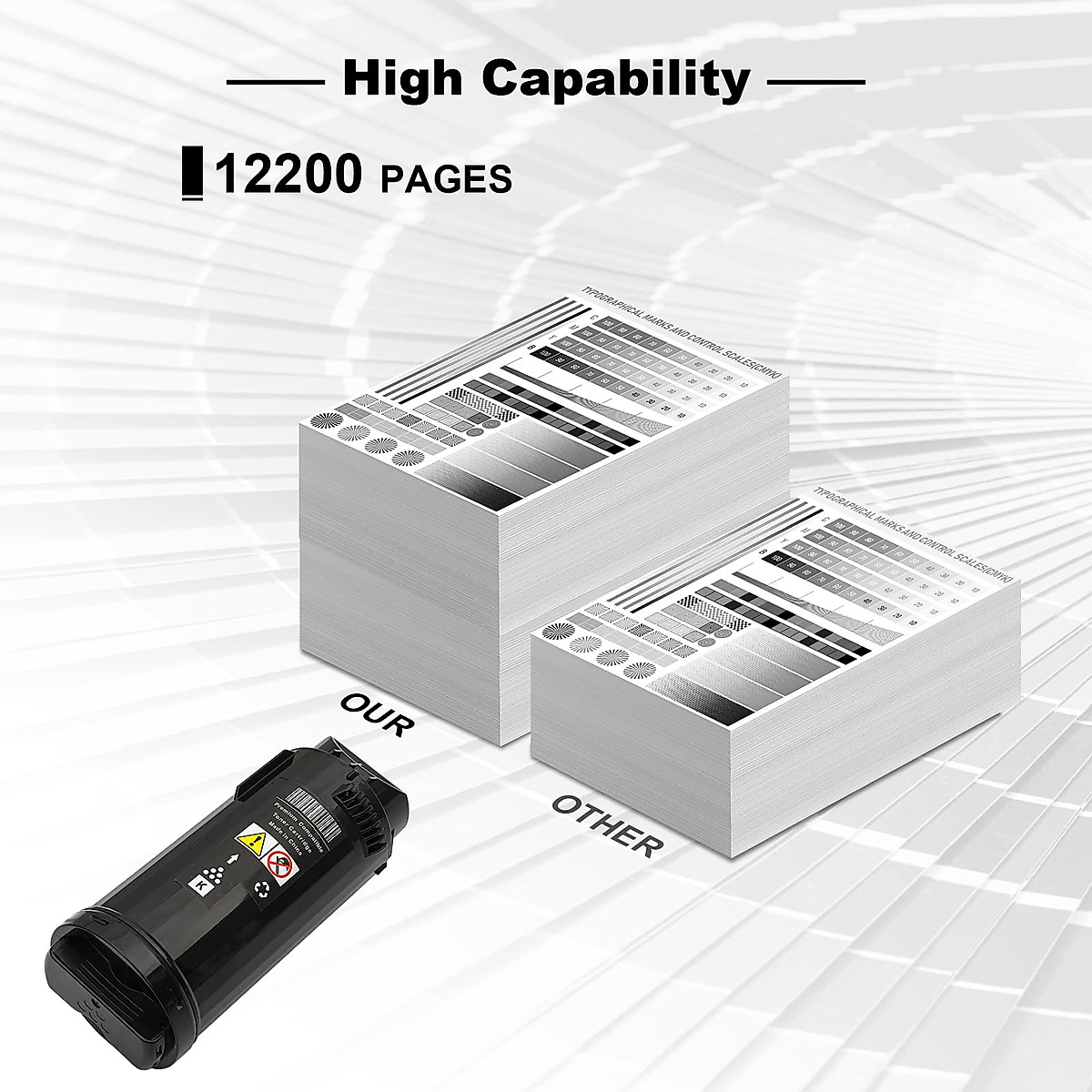 W-Print Compatible Toner Cartridge Replacement for Xerox VersaLink C600/C605 106R03903 Black Toner 12,200 Pages-1 Pack