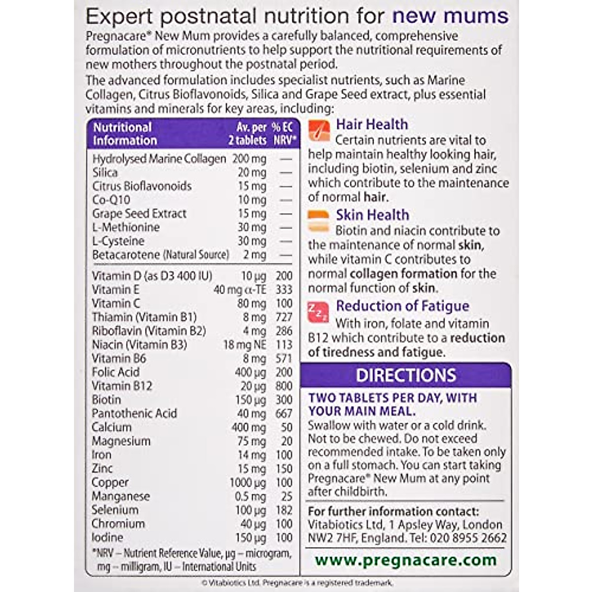 Vitabiotics - Pregnacare - New Mum - 56 Tablets