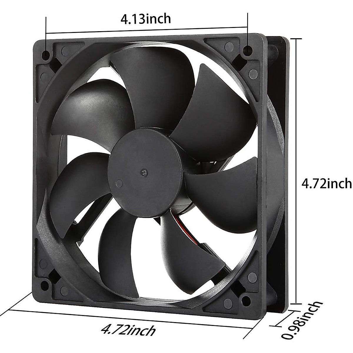 12V DC Fan Strong Quiet 120x120x25mm 12cm Small Cooling Fan 2Pin 2Wire 1600RPM High-Performance PC Fans 120mm 2-Pack