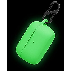 Geiomoo Silicone Case Compatible with Jabra Elite 85t, Protective Cover with Carabiner (Luminous Green)