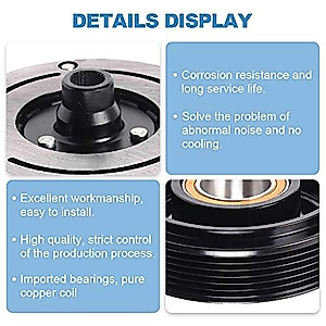ECCPP A/C Clutch 2001-2007 Fit for Chrysler Town & Country 3.3L 3.8L 2001-2007 Fit for Dodge Grand Caravan 3.8L AC Compressor Clutch Assembly Kit
