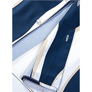 JMIERR Men's Button Up Hawaiian Shirt Tropical Floral Short Sleeve Mens Beach Shirts Summer Vacation Shirts with Pockets, US 40(M), Sky Blue