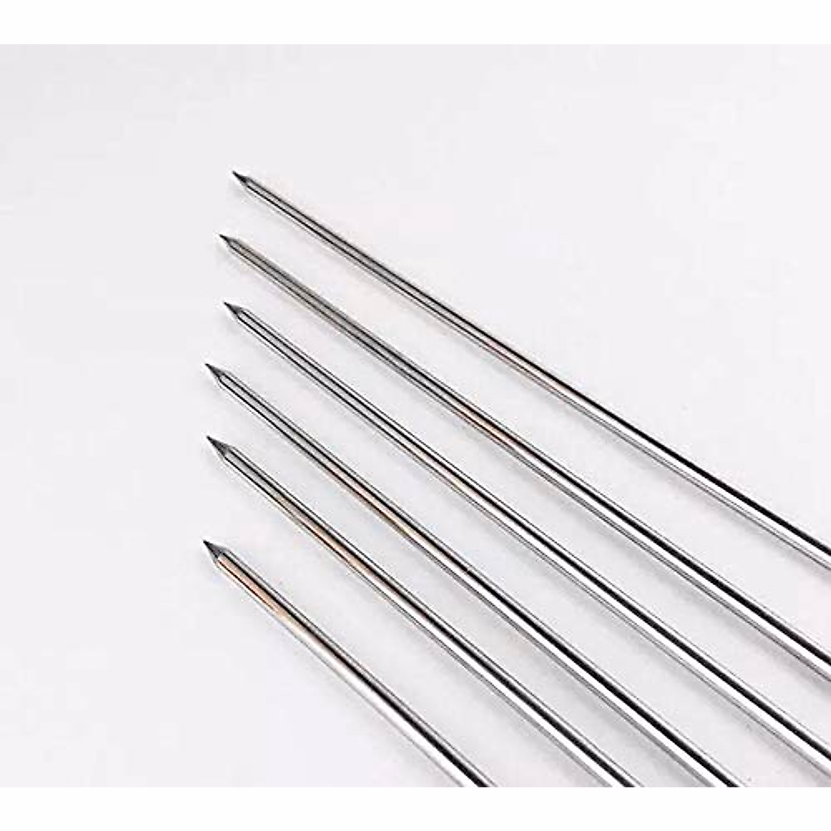 Chinshwehaw 12-Inch Long Stainless Steel Skewers BBQ Skewers Barbecue Skewers Barbecue Skewers Poultry Roast Goose Needle Skewers for Barbecue Shish Kebab Kabob Reusable Sticks 12 Pack