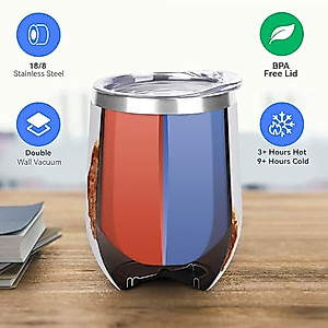 silichee 20 Oz Stainless Steel Wine Tumbler with Lid Apple Pie Piece Cake Watercolor Insulated Tumblers Vacuum Coffee Mugs for Hot and Cold Drinks,Coffee,Wine