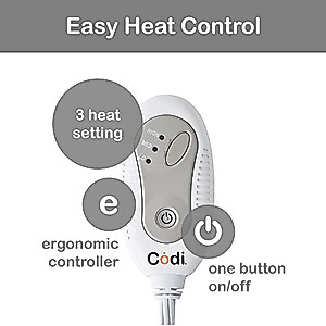 Codi Fuzzy Shaggy Fur Heated Blanket Throw | Grey 50x60 | Super Soft Couch Electric Throws | 3 Heat Setting with Auto Shut Off, 6ft Power Cord | Washable