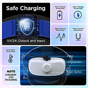 YOGES Head Strap with Battery Compatible for Oculus Quest 2, Rechargeable 5000mAh Headstrap for Enhanced Comfort and Playtime in VR, Immersion VR Accessories Compatible with Meta Quest 2