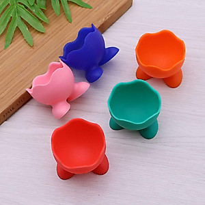 Luxshiny 12pcs Egg Boiler Egg Cup with Egg Poaching Cup Stovetop Egg Cup Poached Egg Cooker Egg Storage Cups Oven Egg Cooker Boiled Egg Serving Cups Egg Shape Display Stand